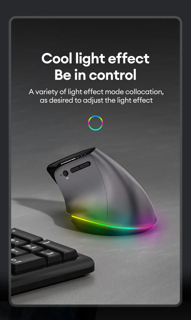 Monster M2 2.4Ghz Wireless Vertical Mouse Computer Bluetooth Gaming Mouse Laptop Accessories for ...