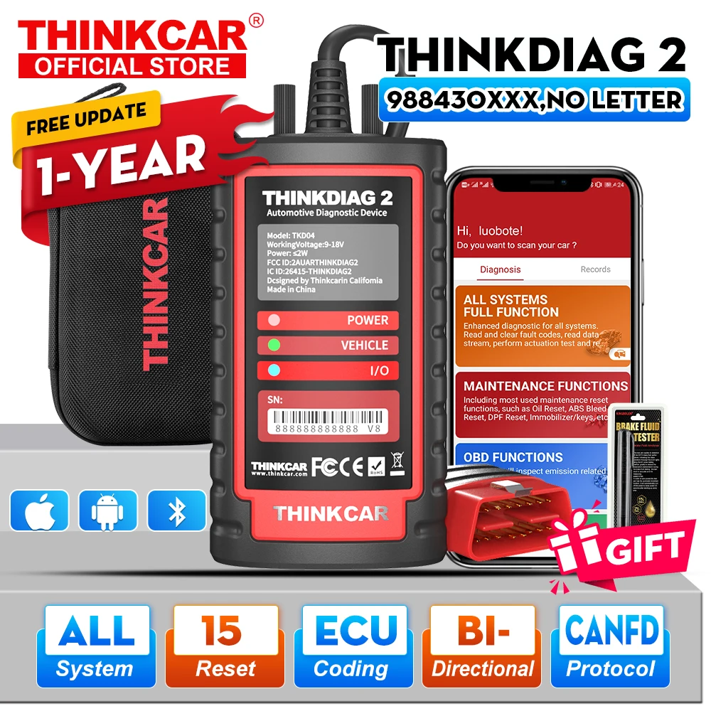 2026 Thinkcar ThinkDiag 2 ALL Software Canfd protocol 15 Reset Service ...