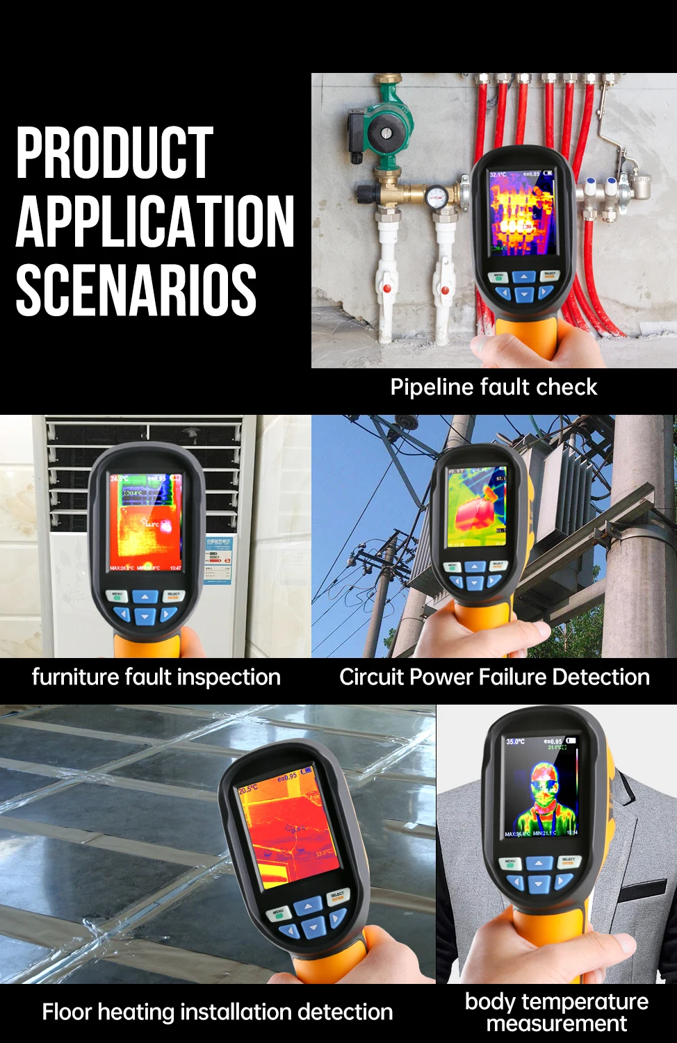 A-BF Infrared Thermal Imager RX-300 -20°C~550°C Industrial Floor ...