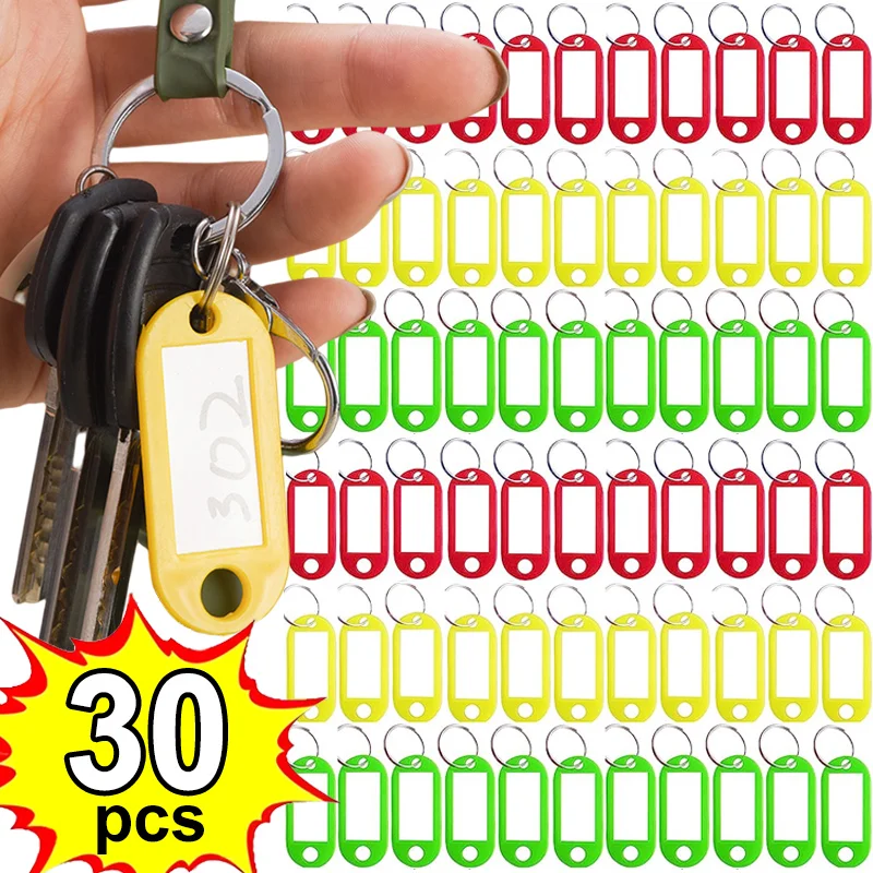 30pcs-lot-Colorful-Plastic-Keychain-Key-Tags-Label-Numbered-Name ...