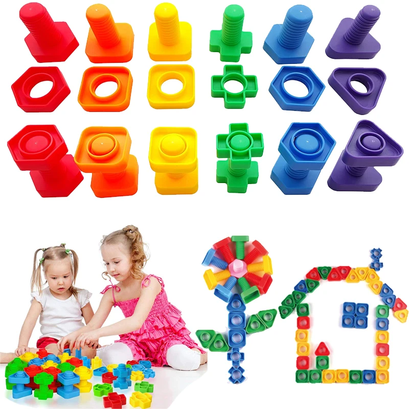 Kids Building Toys Screws | Screw Building Blocks Plastic - 10 Set ...