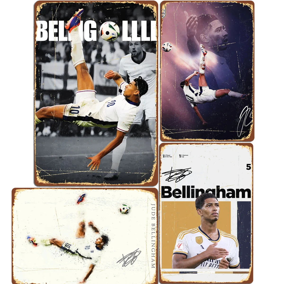 Jude Bellingham Football Sport Player Posters Metal Sign Poster Garage ...