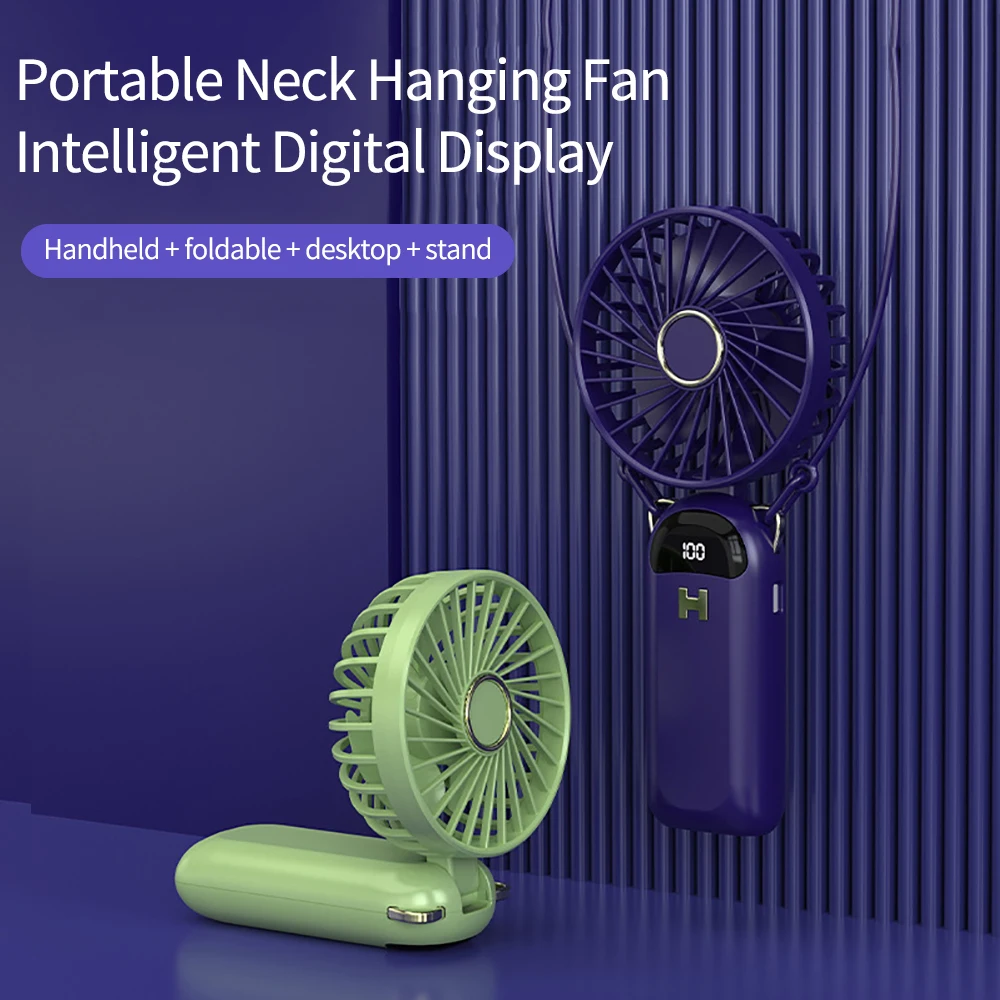 1PCS-Portable-Hanging-Neck-Mini-Fans-Rechargeable-USB-Folding-Fan-Mute ...