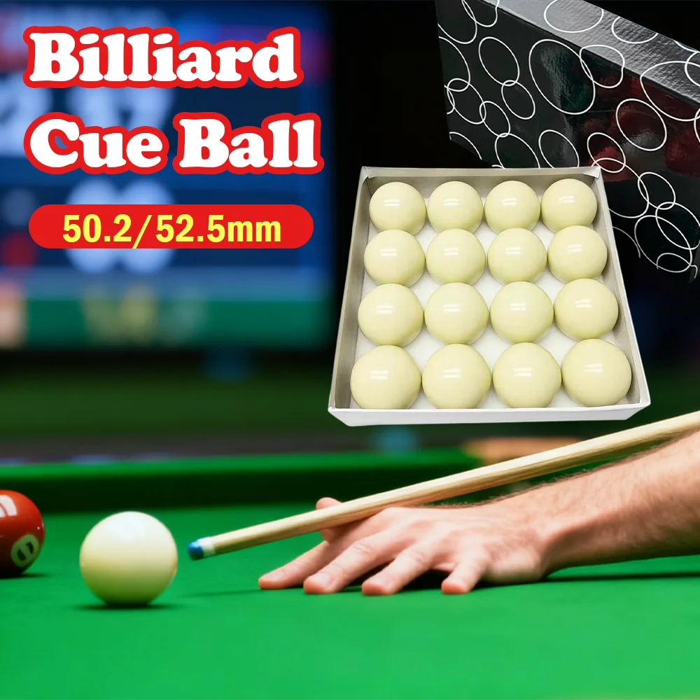 Standard Billiard Cue Ball 52.5mm 50.2mm Pure White Snooker Training ...