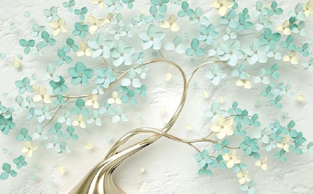 Mint Green Floral Wallpaper