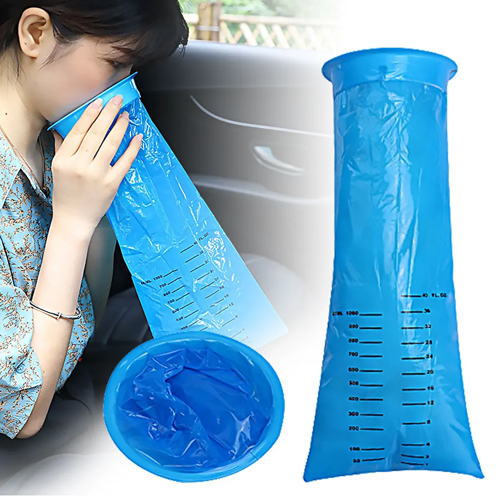 5Pcs-Disposable-Vomit-Bags-1000Ml-Sickness-Travel-Plane-Motion-Car-Bus ...