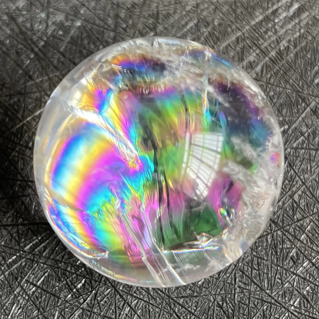 Natural Stone Clear Quartz Crystal Ball Rainbow Sphere Polished Rock ...
