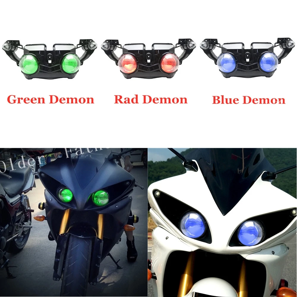 Motorcycle-Headlamp-LED-Custom-Angel-Eyes-HID-Projector-Headlight ...