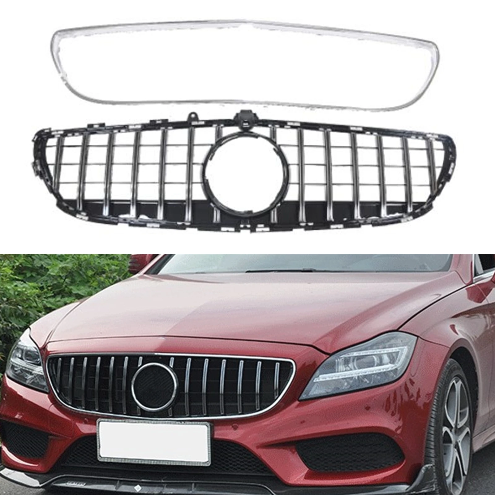 Car-Front-Grill-Grille-With-Frame-Cover-Upper-Bumper-Hood-Mesh-Grid-For ...