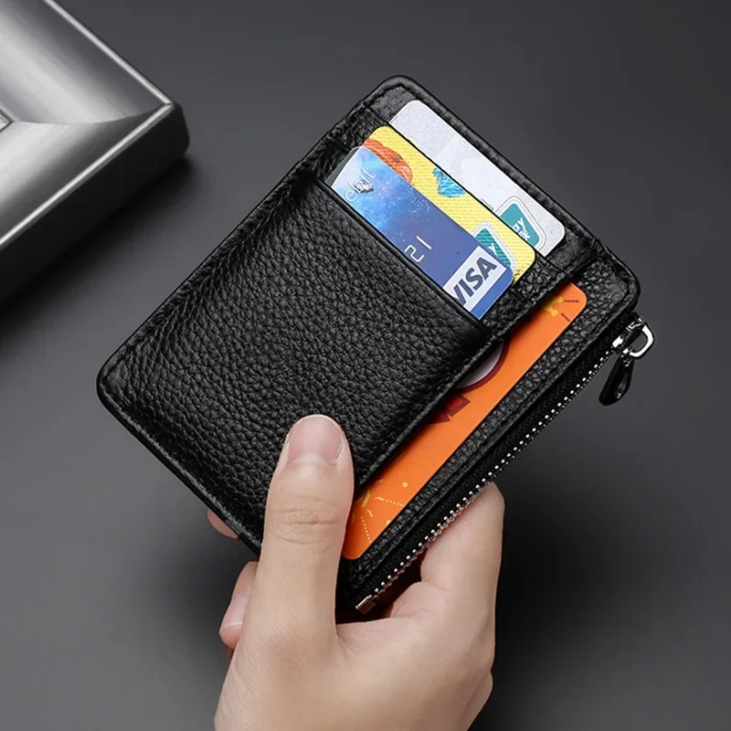 Man Purses Ultra-thin Zipper Mini Business Bank Credit Card Wallet ...
