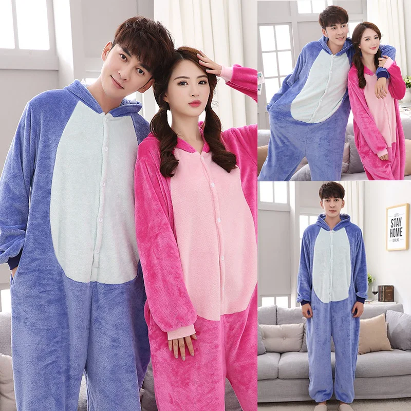 Cartoon-One-Piece-Flannel-Pajamas-Spring-and-Fall-Long-Sleeved-Homewear ...