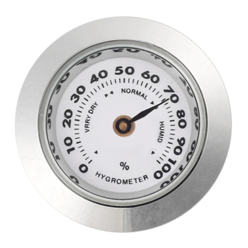 Mini Metal Hygrometer 28mm Round Cigar High Precision Moisture Meter ...