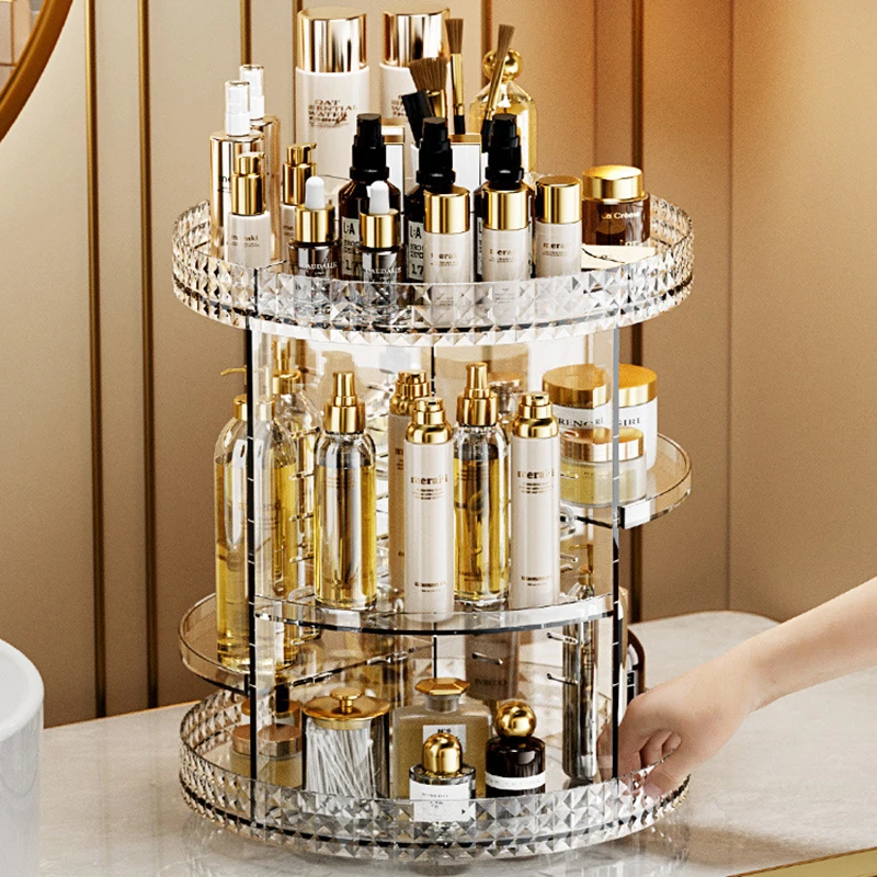 Tiered Organizer Shelf, Vanity Skin Care Dressing 360 Cosmetic Skin ...