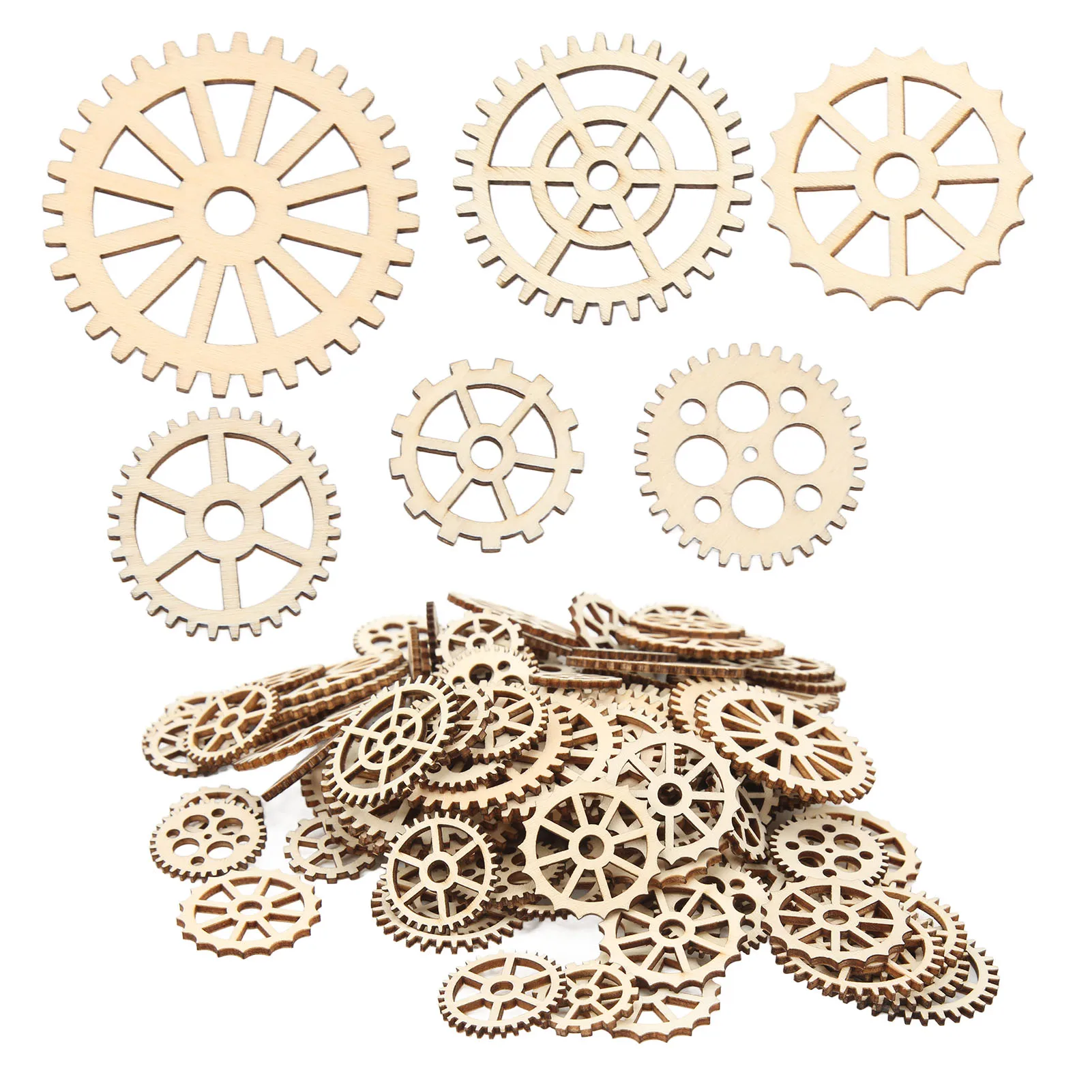 120Pcs-Wooden-Gear-Embellishments-Delicate-Lightweight-Gear-Decoration ...