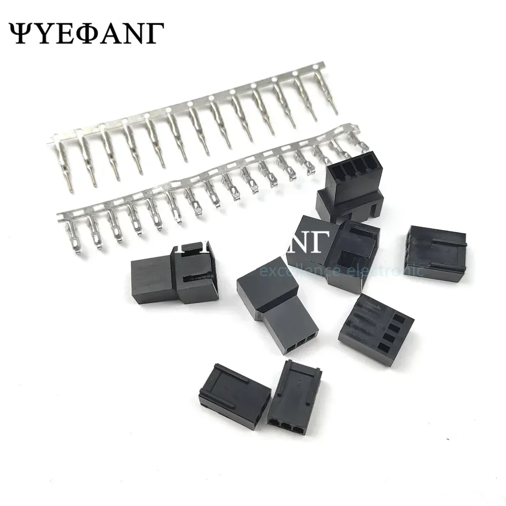 10sets 2540 3+1P KF2510 3P Male Female Housing Connector Black with ...