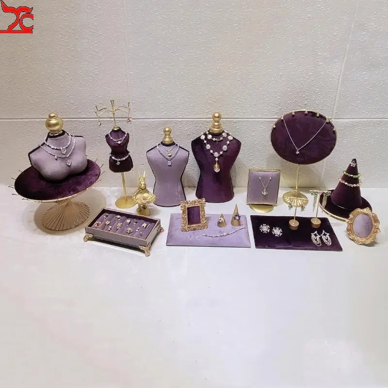 Fashion-Purple-Velvet-Series-Jewelry-Display-Props-Window-Jewelry ...