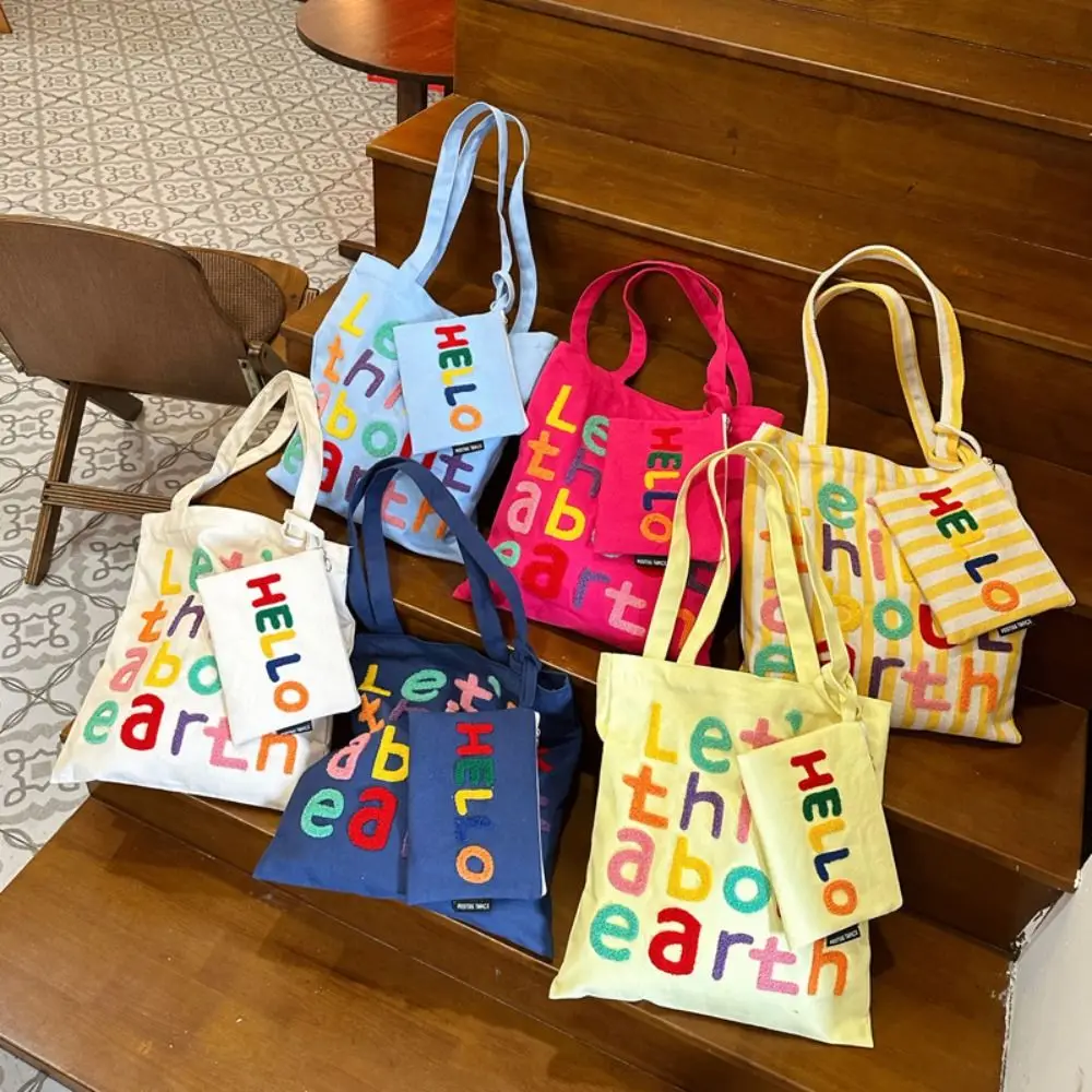 Embroidered-Colored-Letters-Shoulder-Bag-New-Ins-Fashion-Shopping-Bag ...