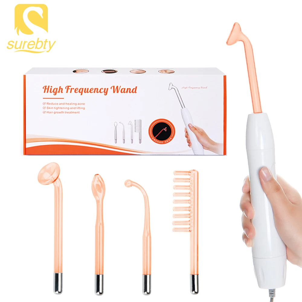 4-In-1-High-Frequency-Facial-Machine-Electrode-Wand-Glass-Tube-Hair ...