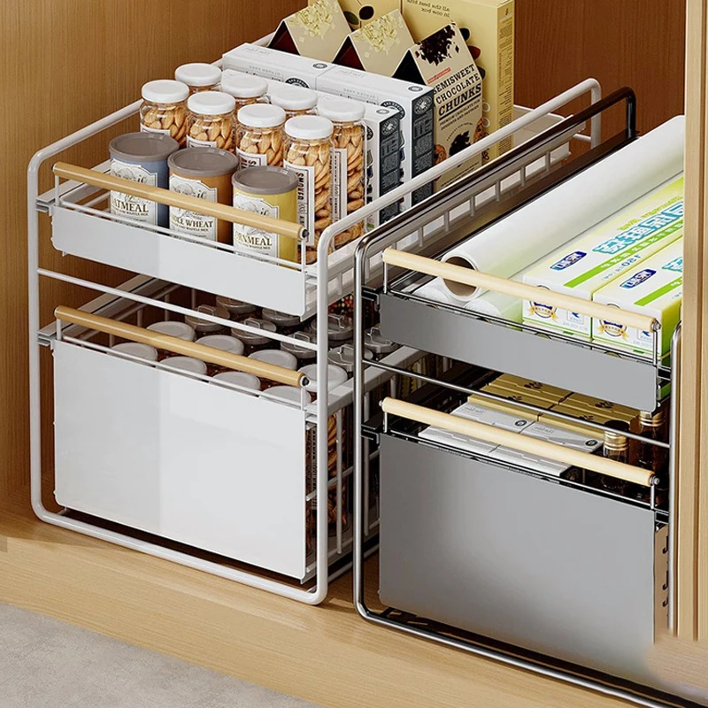 Sliding-Drawer-Storage-Rack-Kitchen-Under-Sink-Storage-Organizer-Shelf ...