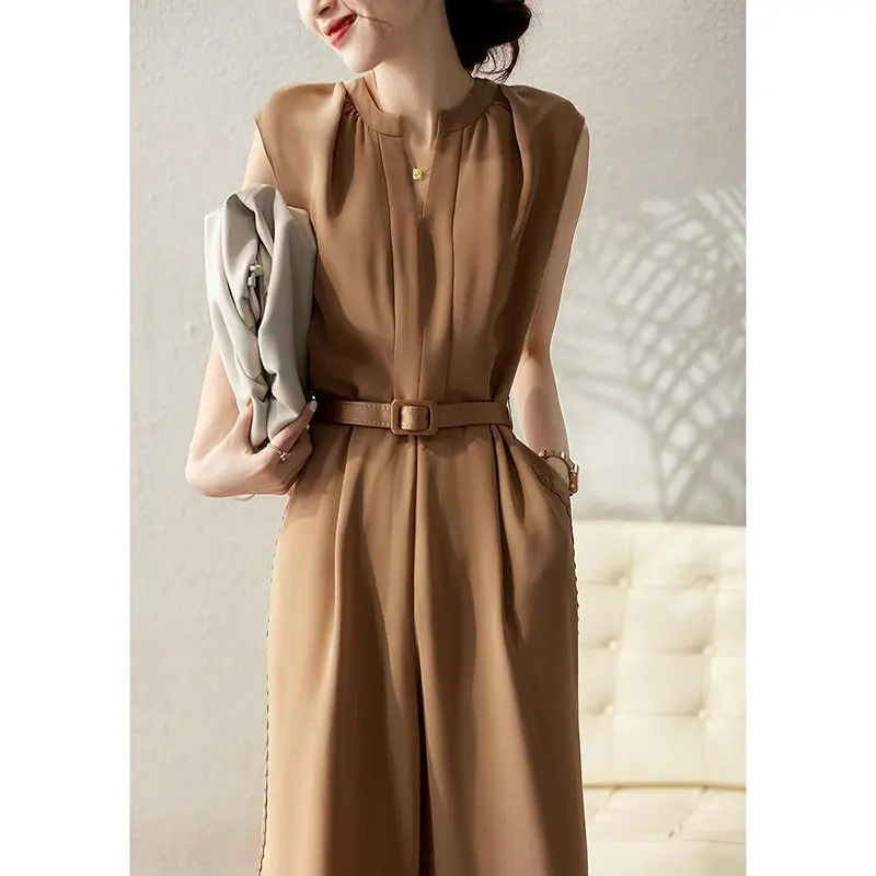 Mono elegante de pierna ancha para mujer, traje con fajas, cintura ...