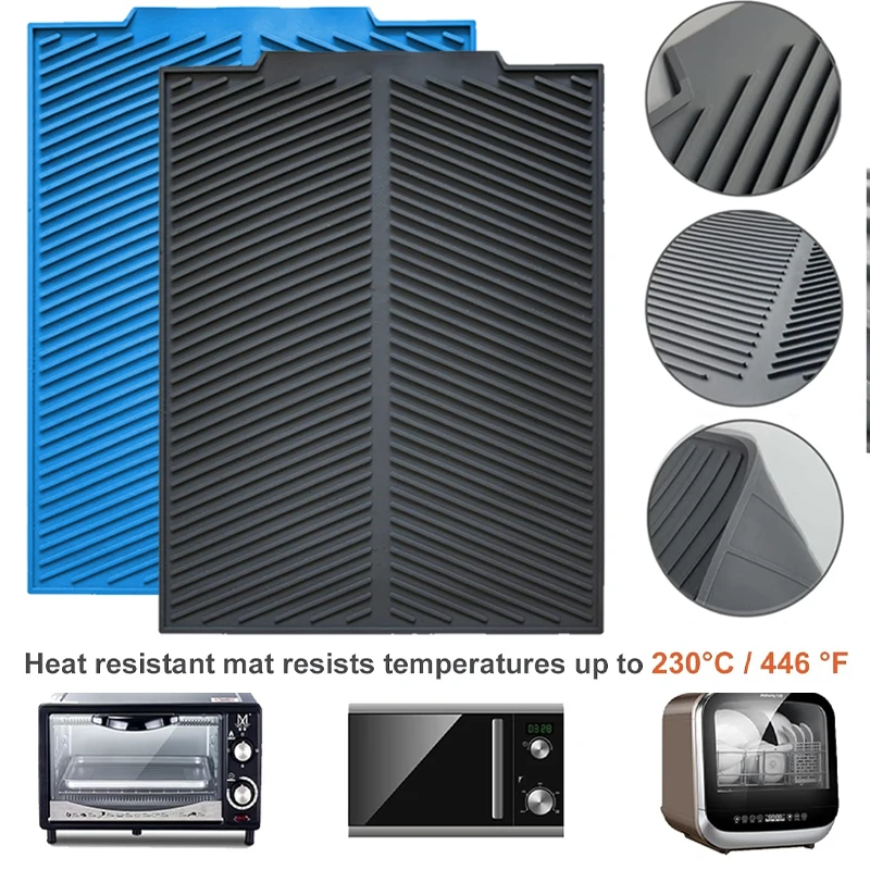 Silicone-Dish-Drying-Mat-Kitchen-Silicone-Drain-Pad-Bowl-Dish-Cup-Dry ...