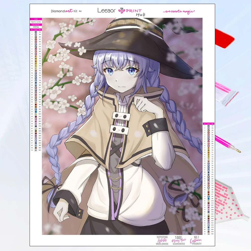 5D-Anime-Girl-Diamond-Painting-Cartoon-Sweet-And-Cute-Full-Rhinestone ...