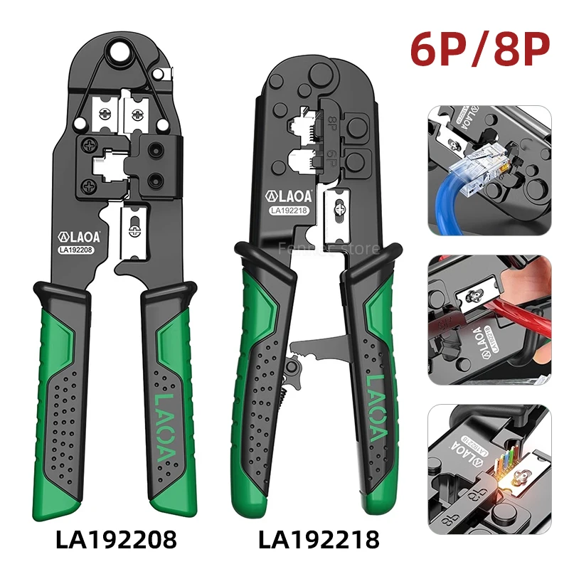 LAOA Crimping Tool Ethernet Network LAN Cable Crimper Cutter Stripper ...