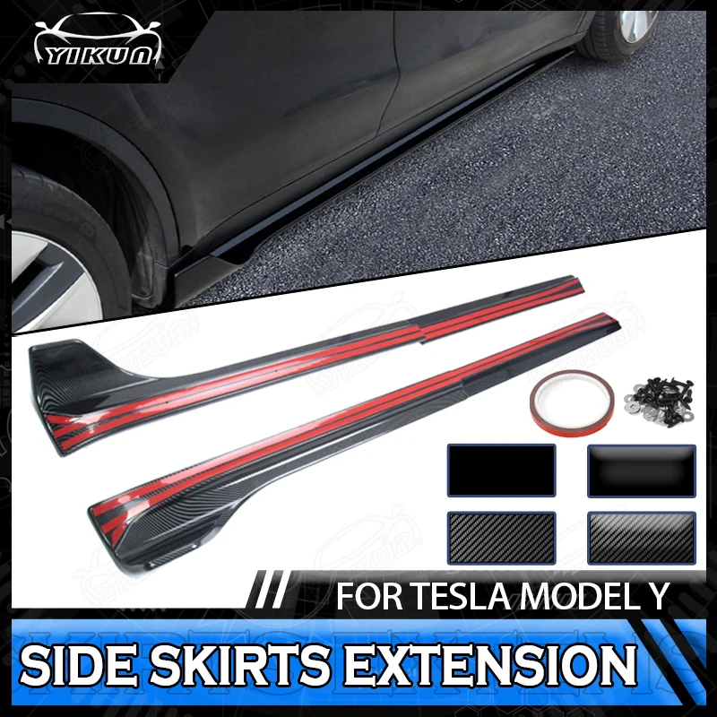 4Pcs For Tesla Model Y Car Side Skirts Extension Rocker Panels Lip ...