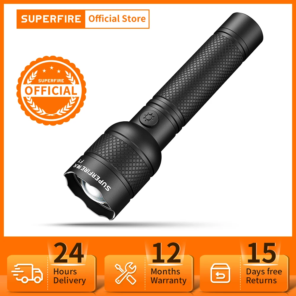 SUPERFIRE-F1-Protable-LED-Flashlight-EDC-Zoomable-Torch-USB-C ...