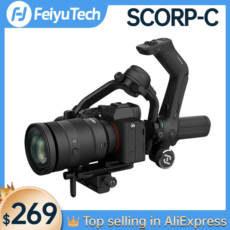 FeiyuTech Official Feiyu SCORP-C 3-Axis Handheld Gimbal Stabilizer Handle Grip for DSLR Camera ...
