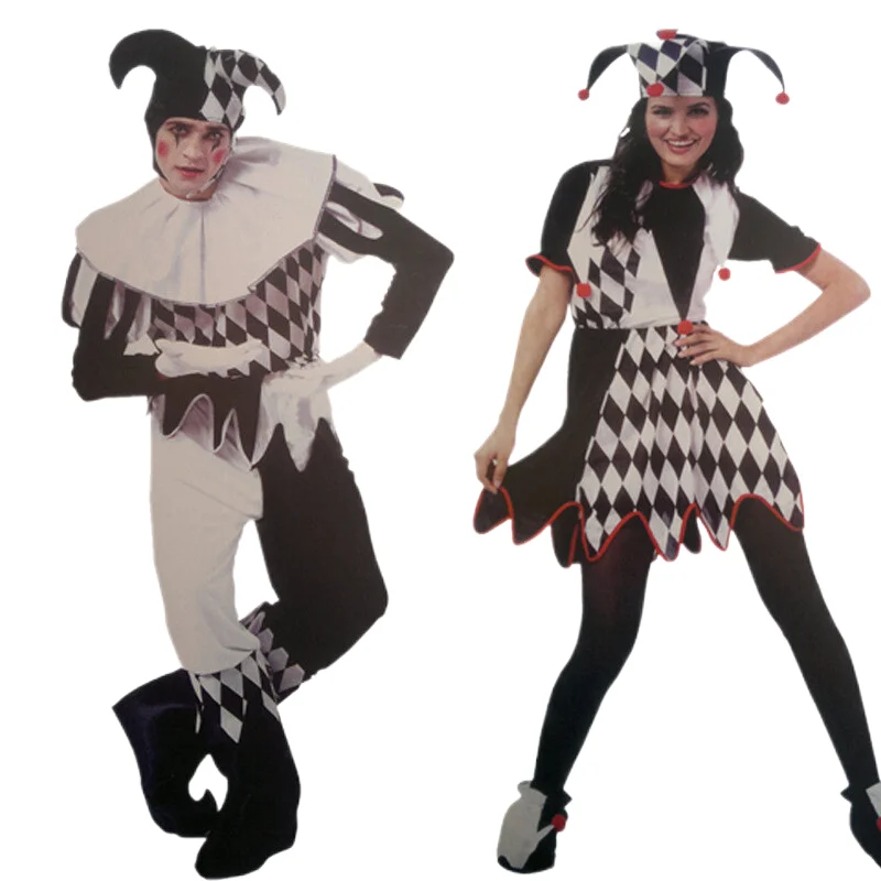 Disfraz-de-payaso-divertido-para-adultos-traje-de-payaso-blanco-y-negro ...