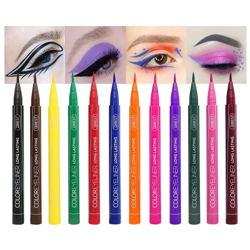 12-Color-Eyeliner-Liquid-Waterproof-Easy-To-Wear-Make-Up-Matte-Charming ...