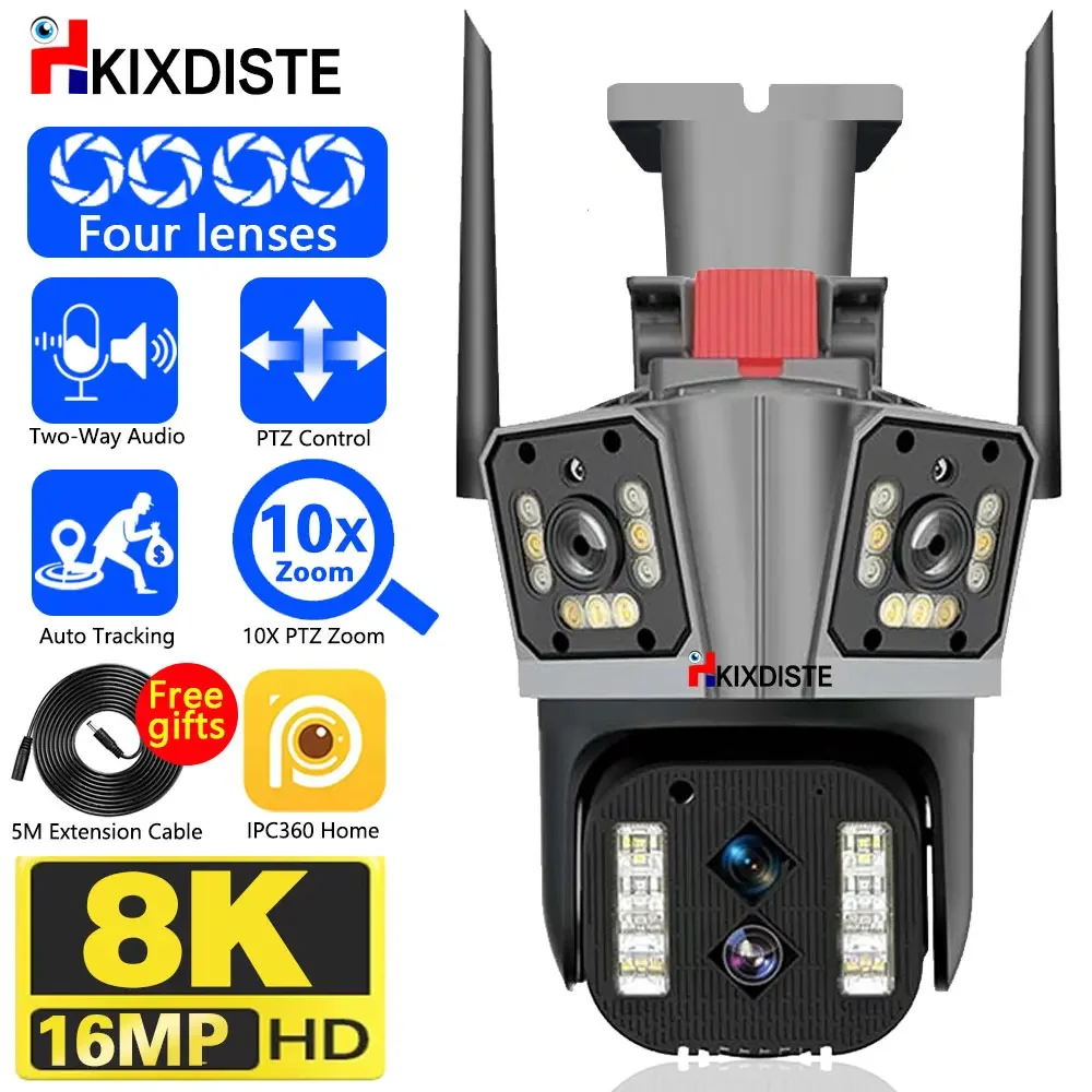 4K-16MP-10X-Zoom-Dual-Lens-Wifi-PTZ-IP-Security-Camera-Outdoor-Auto ...