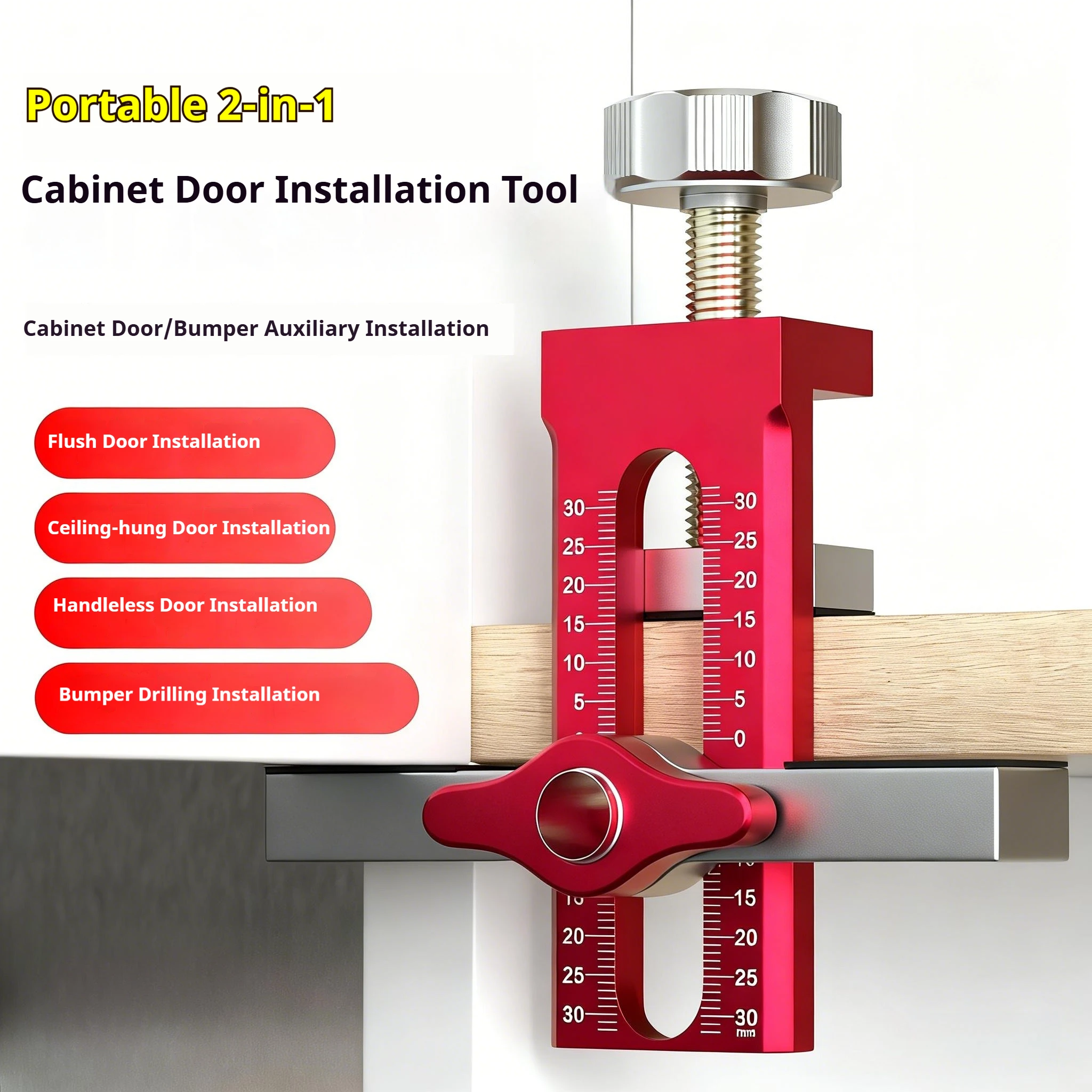 Cabinet Door Quick Leveling Tool, 2-in-1 Positioning Jig for Easy ...