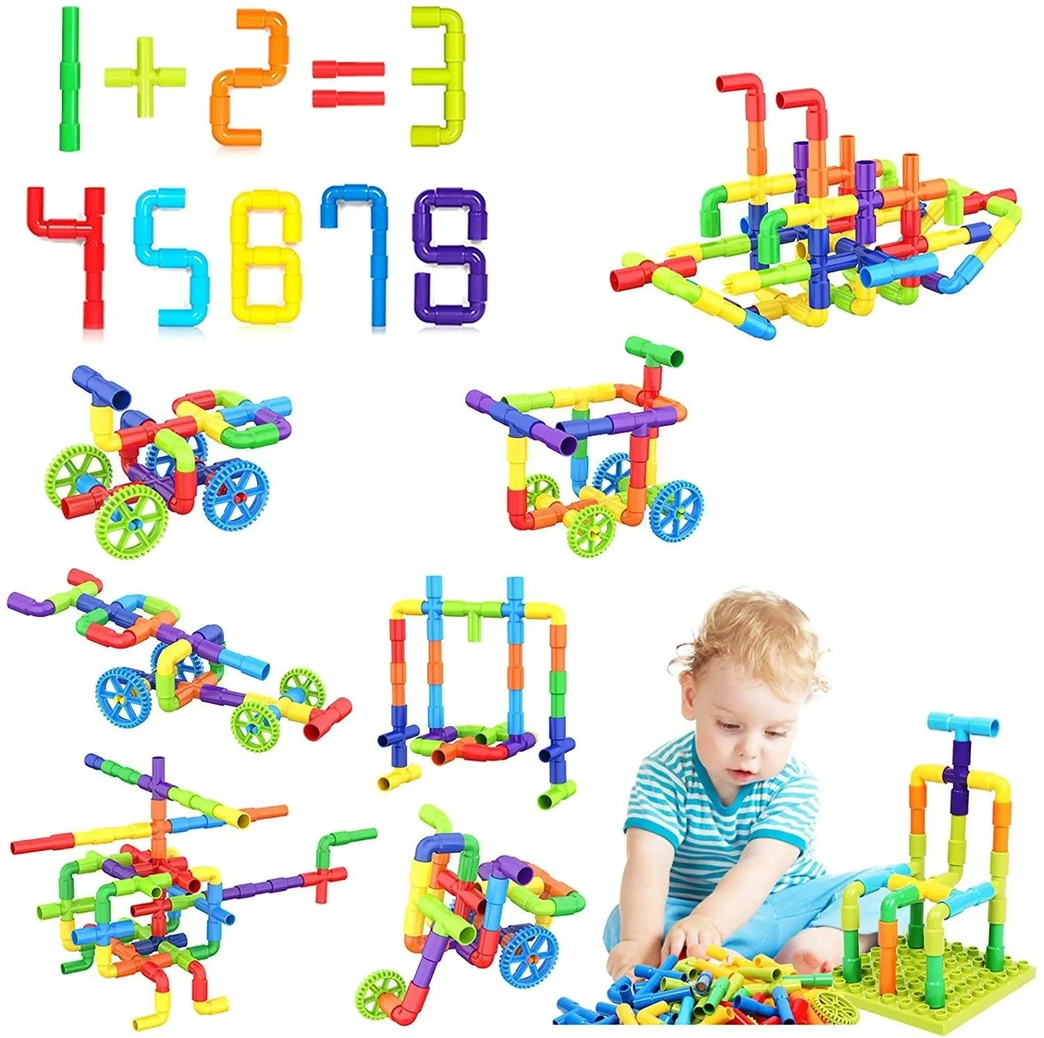DIY-Tube-Block-Children-Water-Pipe-Building-Blocks-Toys-3D-Assemble ...