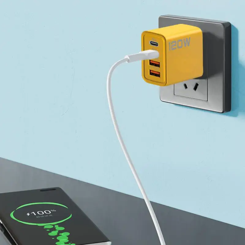 Fast-USB-Charger-Block-Dual-Type-C-Pd-Wall-Adapter-120W-Multifunctional ...