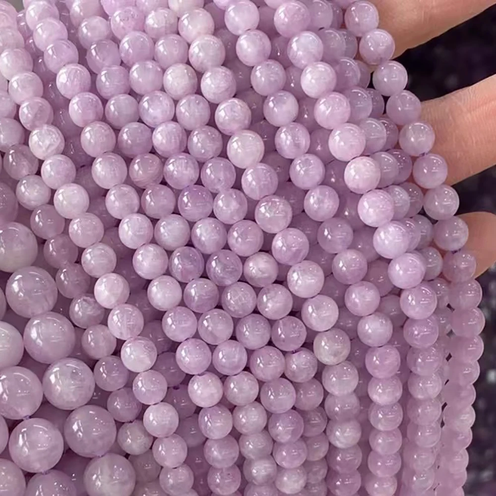 Wholesale-Natural-A-6-6-5mm-Kunzite-Smooth-Round-Loose-Beads-For ...