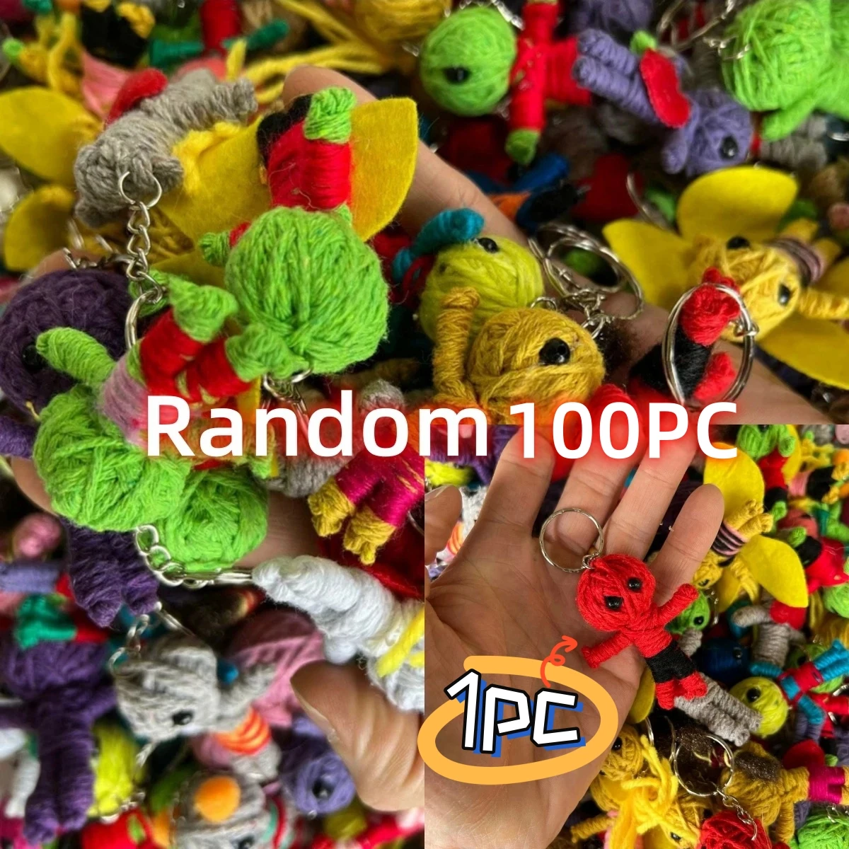 100Pc-Revenge-Voodoo-Doll-Keychain-Knitting-Pattern-Mini-Halloween-Gift ...