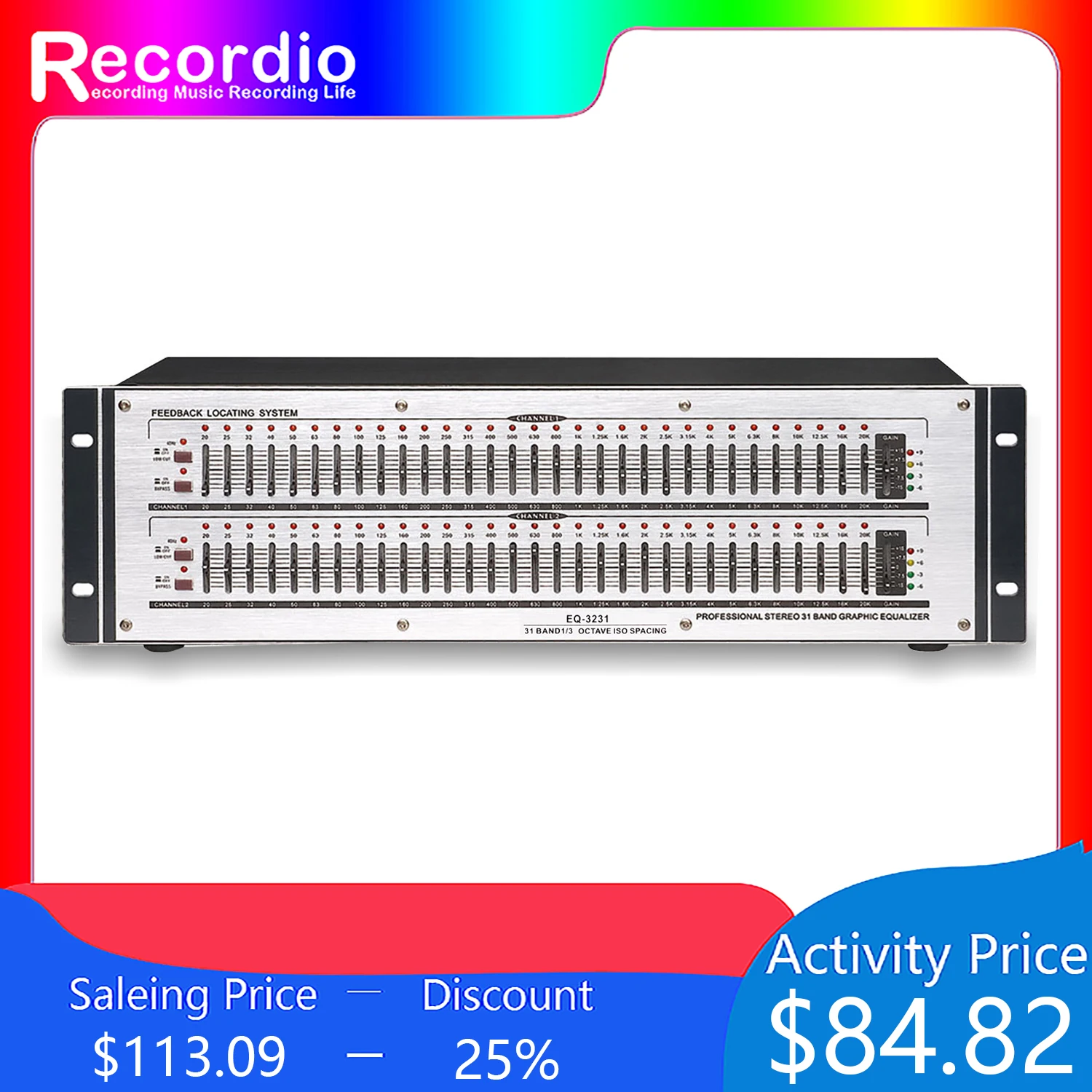 Gax-eq3231 Professional Dj System 31 Bands Graphic Equalizer Feedback ...