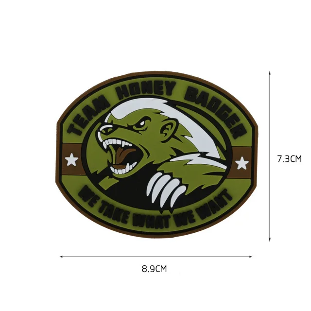 TEAM HONEY BADGER Patch Military Tactical Hook and Loop Patches Armband ...