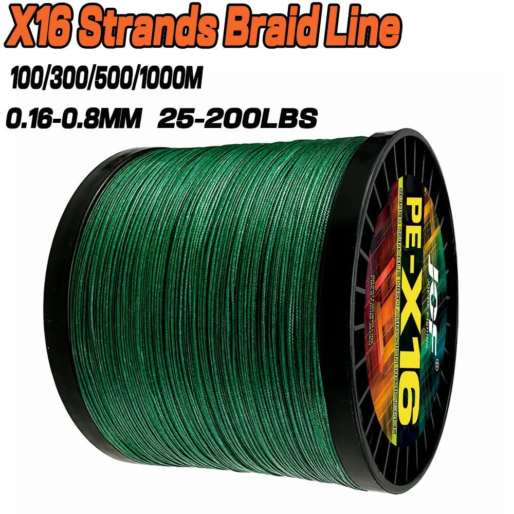 Super-Strong-11-3KG-91KG-16x-Braided-Fishing-Line-16-Strands-PE-Smooth ...