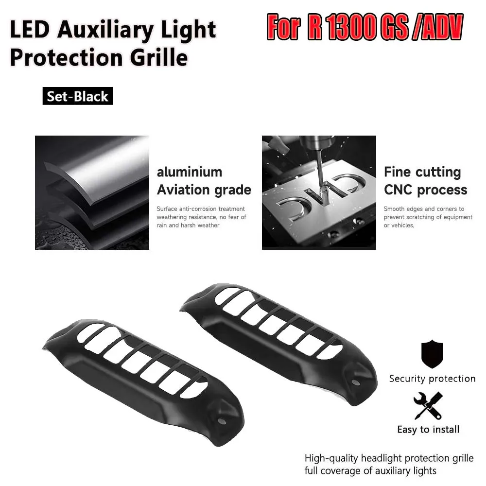 Motorcycle Accessories LED Auxiliary Light Cover Lamp Protection Guard ...