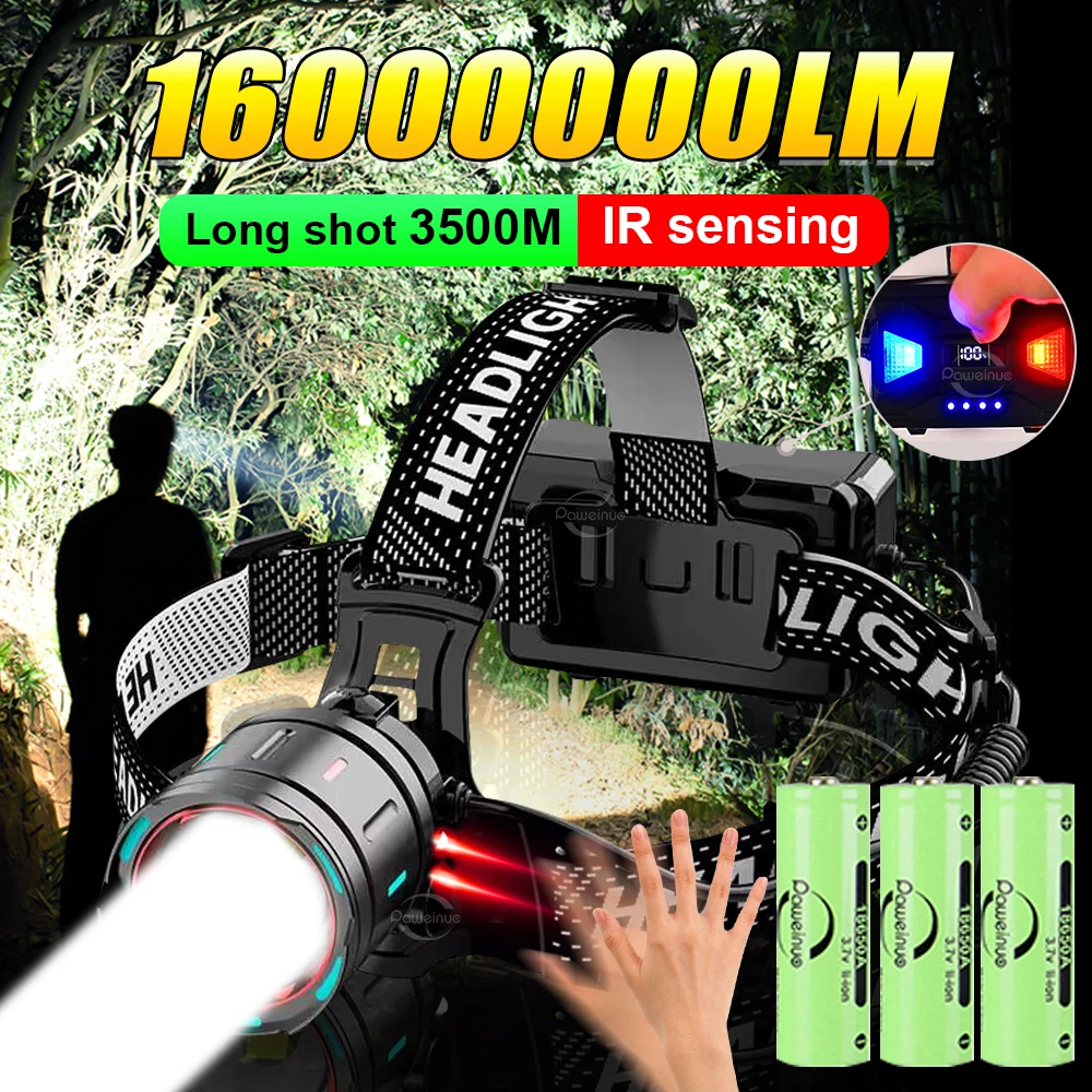 Powerful-Rechargeable-Sensor-Led-headlamp-Fluorescence-fishing-Head-led ...
