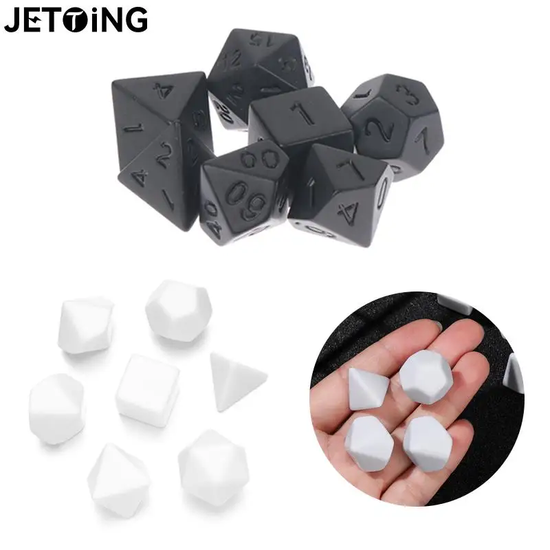 7pcs-set-Black-Dice-Set-Game-Dice-For-TRPG-DND-Accessories-Polyhedral ...
