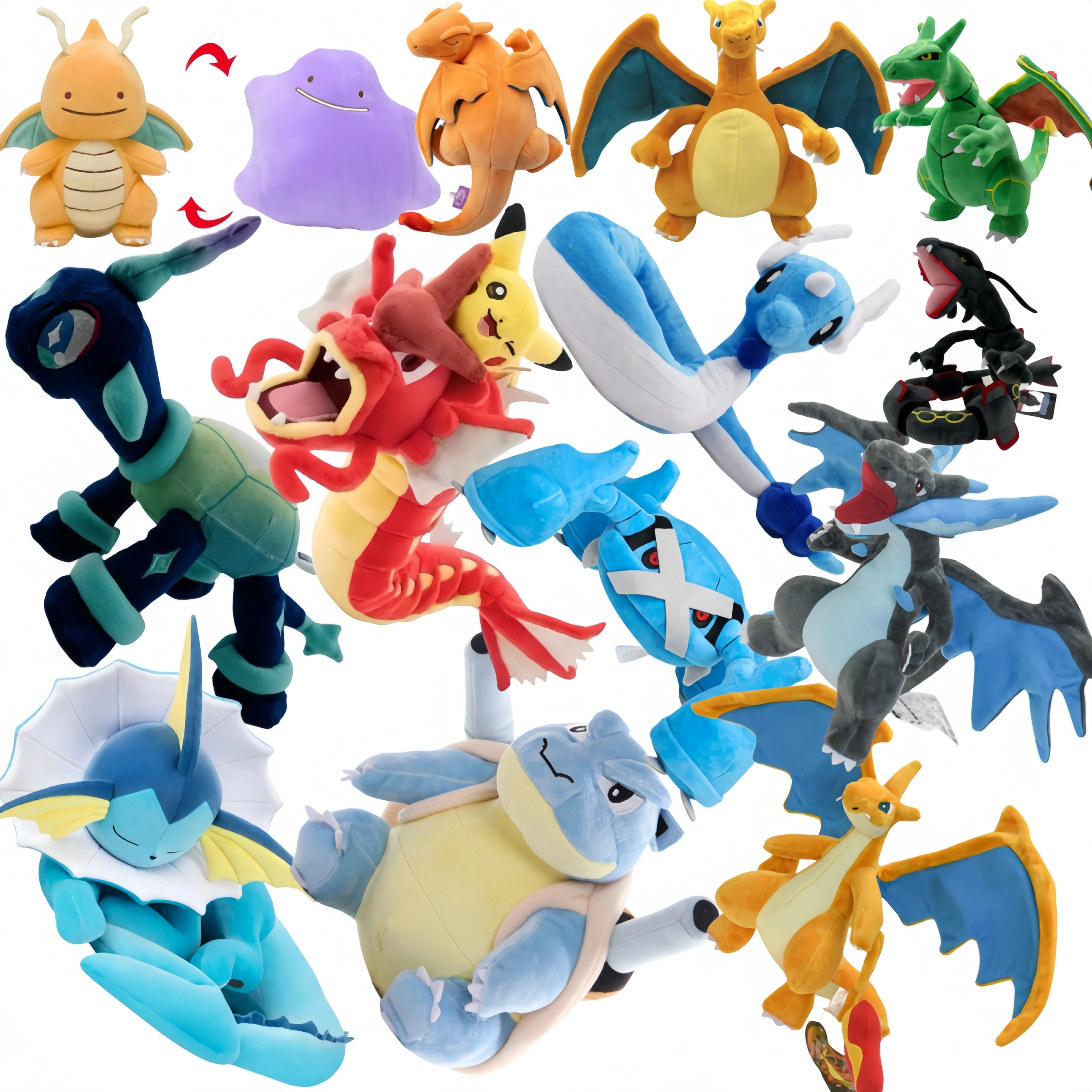 Pokemon Ditto Lapras Dragonite Flip Toy Cute Mega Evolution Anime Shiny ...