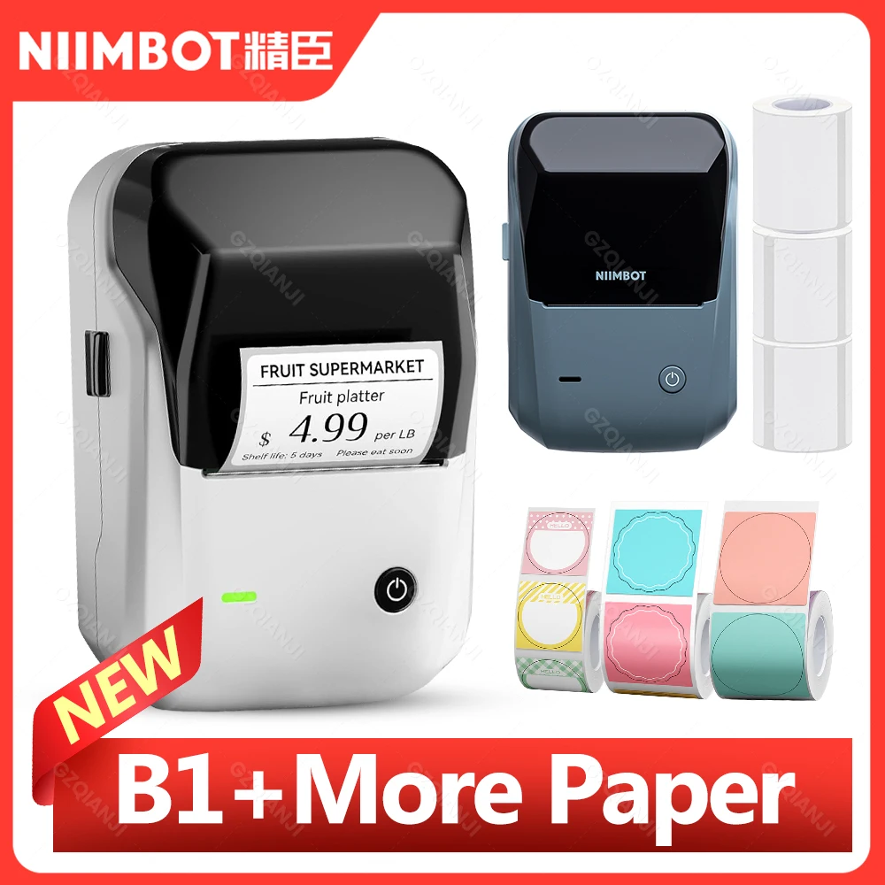 Niimbot-B1-Wireless-Thermal-Label-Printer-Mini-Portable-Barcode-Label ...