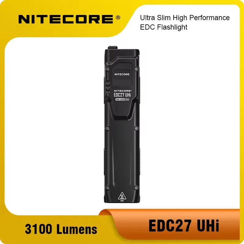Nitecore-EDC27 UHi USB-C luz recarregável, 3100 lúmens, distância do ...