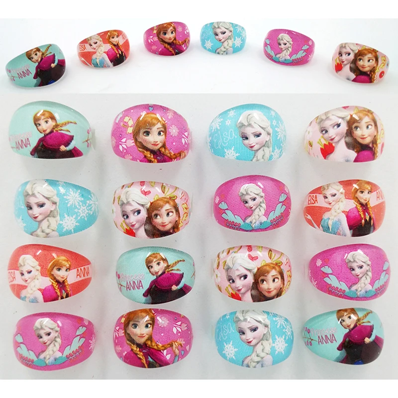 10pcs Disney Frozen Elsa Anna Princess Ring Kids Children's Cartoon ...