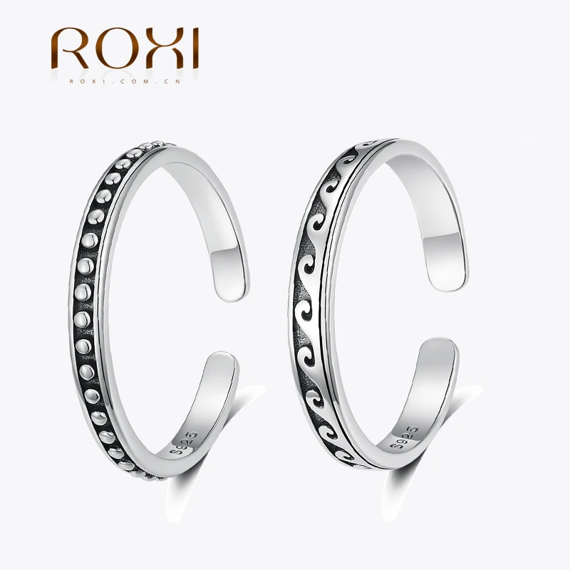 ROXI-925-Sterling-Silver-Retro-Silver-texture-Rings-For-Women-Men ...