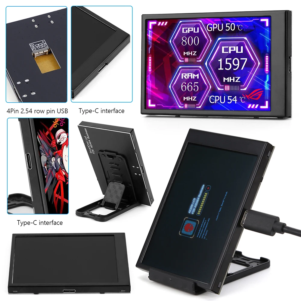 Monitor-de-pantalla-LCD-de-3-5-pulgadas-interfaz-Dual-tipo-C-AIDA64 ...